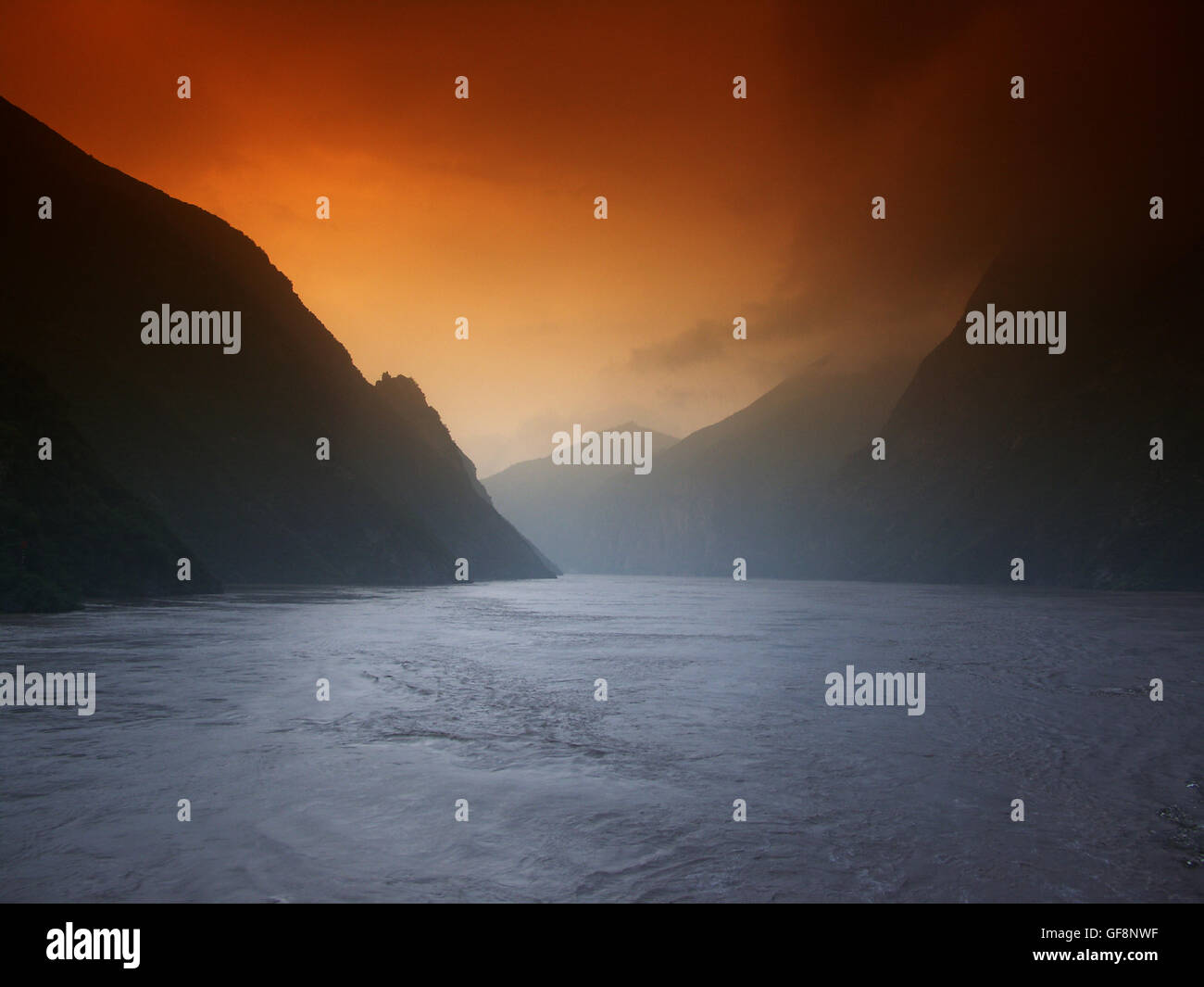 Wu Gorge, the second of the Three Gorges on the Yangtze River in China ...