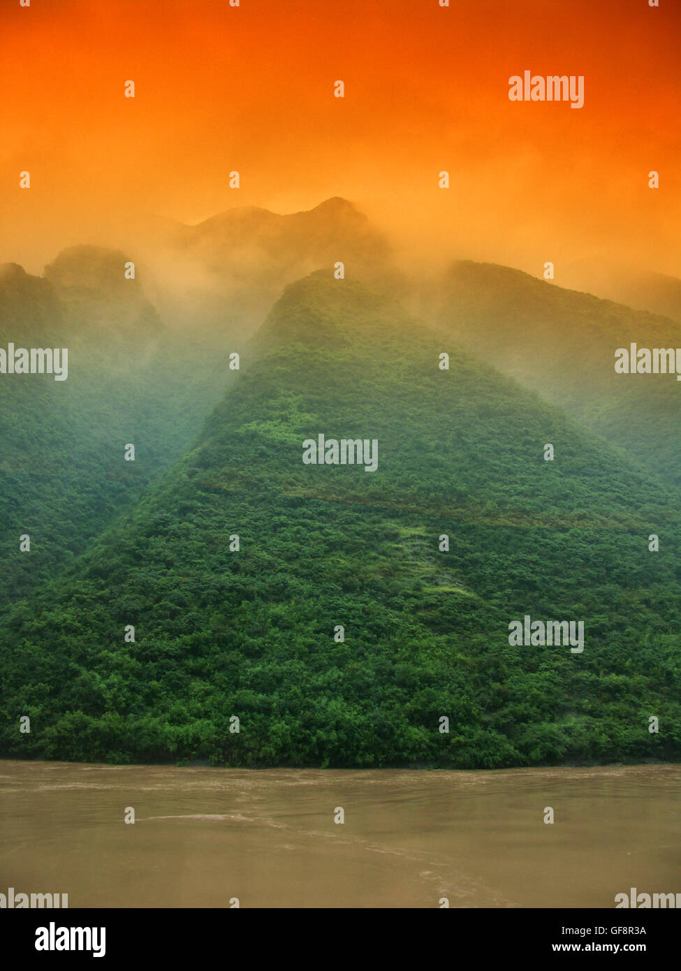 Passing through Xiling Gorge, the easternmost of the Three Gorges on ...