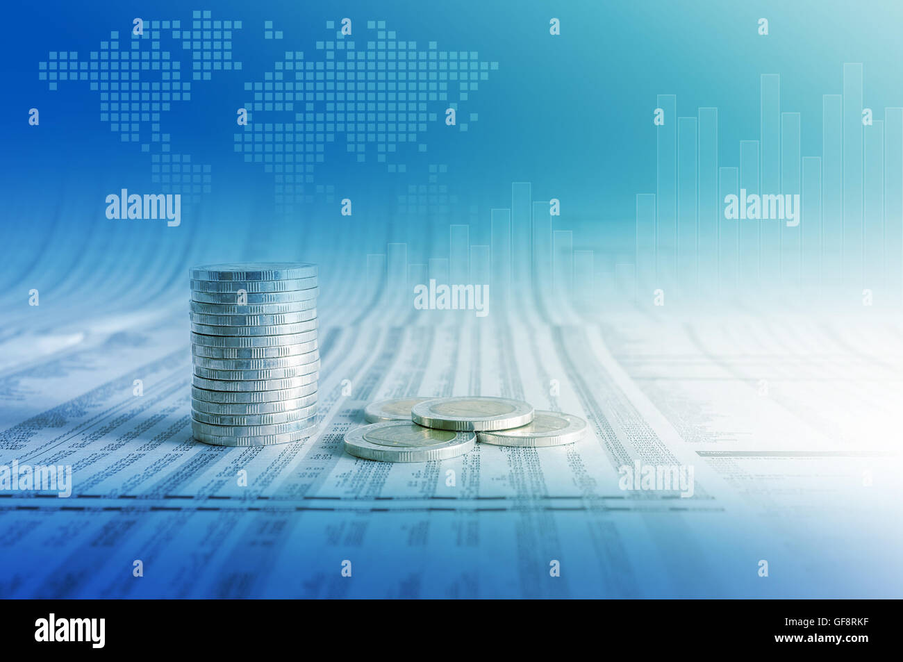 Coin Stacks With Financial Graph High Resolution Stock Photography and ...