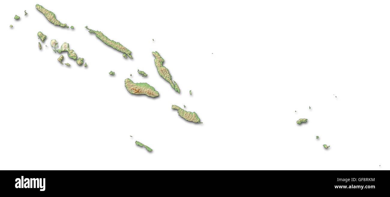Relief map of Solomon Islands with shaded relief Stock Photo - Alamy