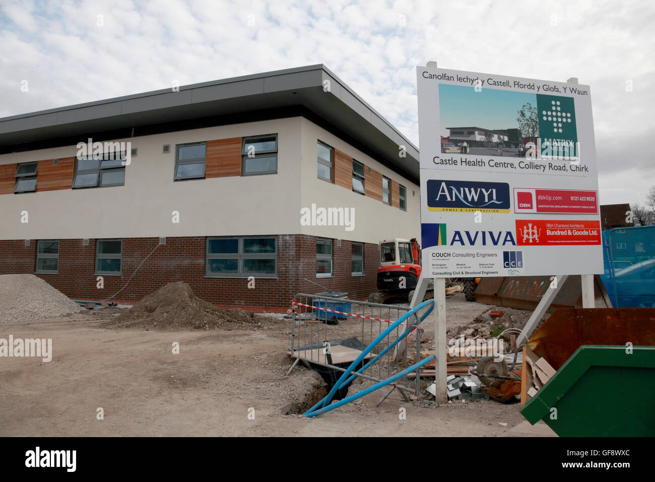 A new health centre under construction at Chirk, North Wales Stock ...