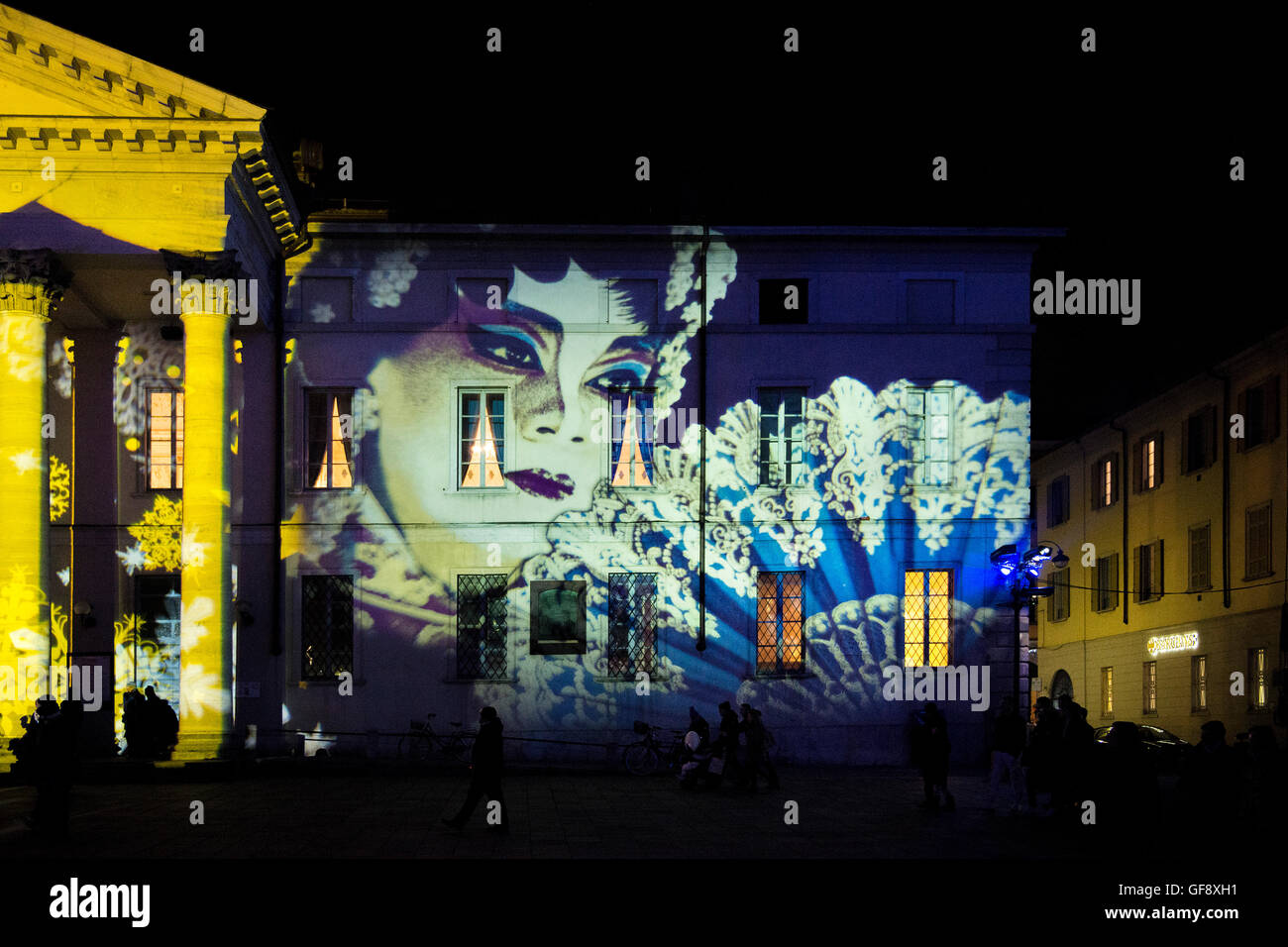 Italy, Como, Magic light festival, Christmas Stock Photo - Alamy