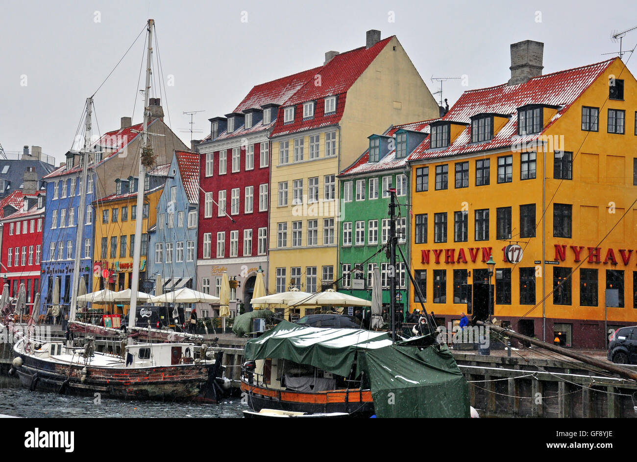 COPENHAGEN, DENMARK - MARCH 13: Multicolor houses of Nyhavn street in ...