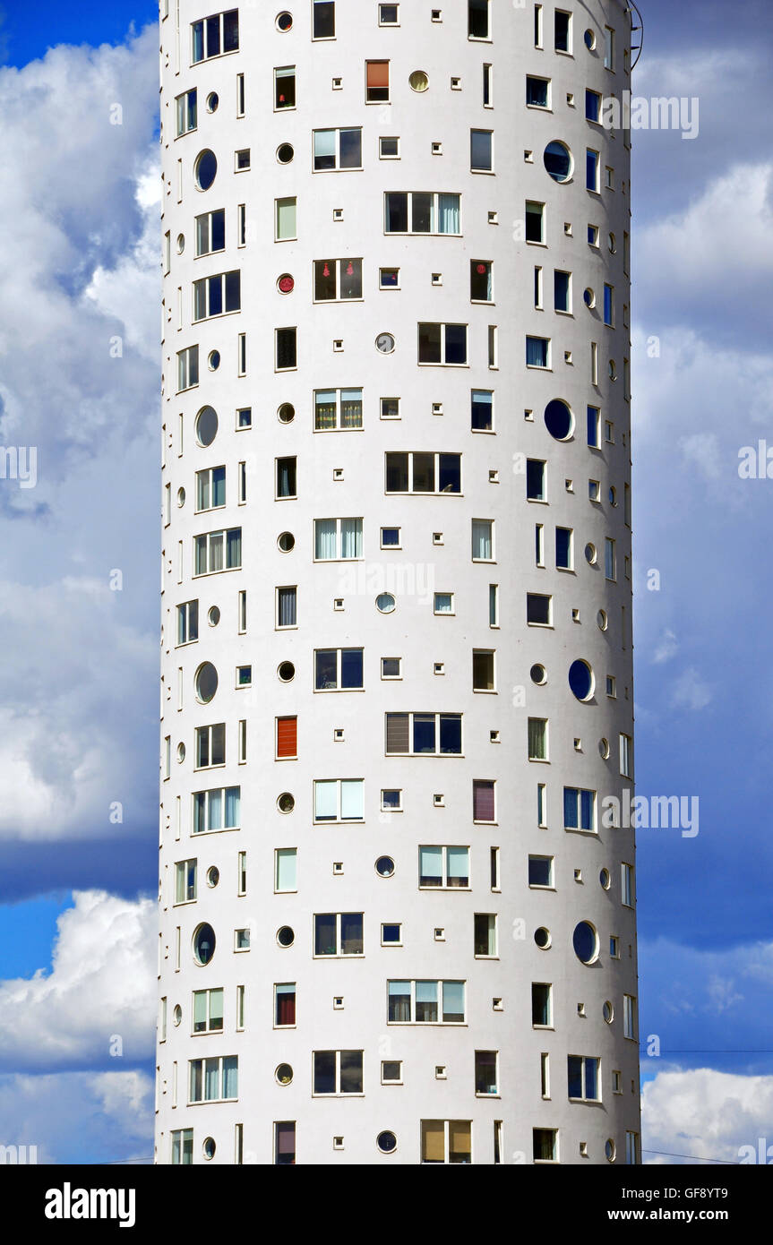 TARTU, ESTONIA - MAY 1: Famous "Snail-Tower" house in downtown of Tartu ...