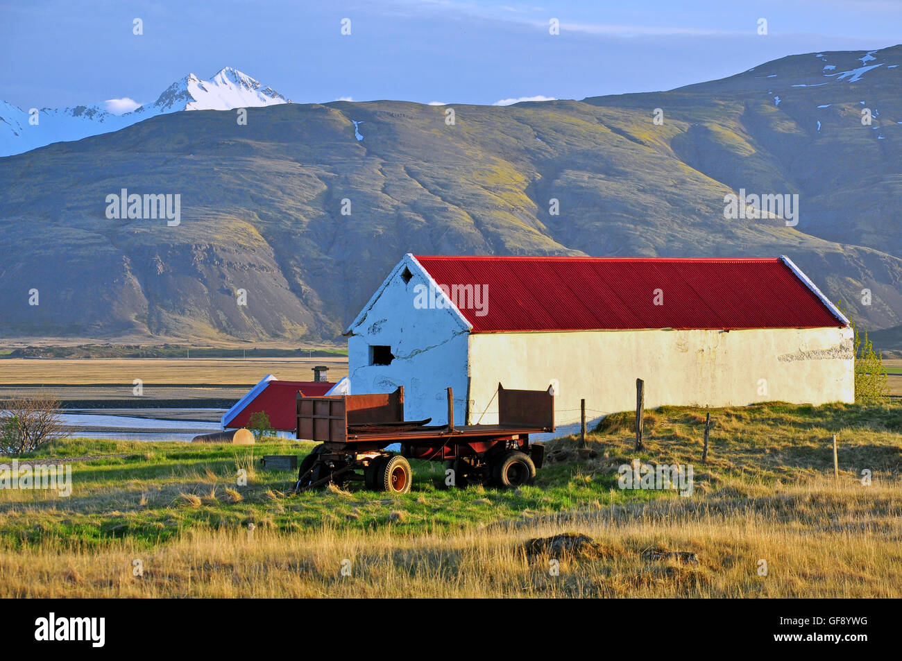 Icelandic farm house on sunset Stock Photo - Alamy