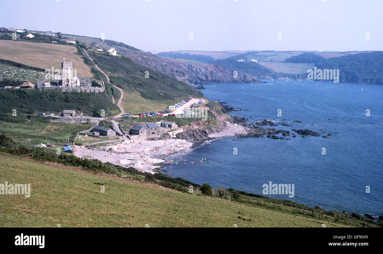 Wembury Bay and river Yealm estuary, Devon, England Stock Photo - Alamy
