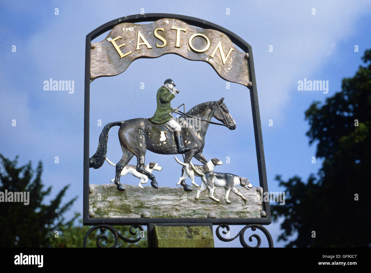 Village sign, Easton, Norfolk, UK Stock Photo - Alamy