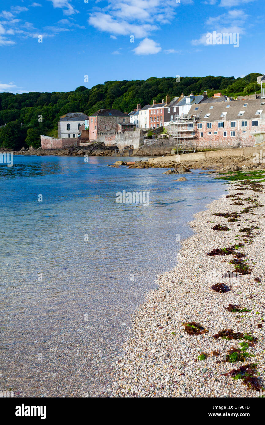 Kingsand shoreline early morning on a summers morning. Located in ...