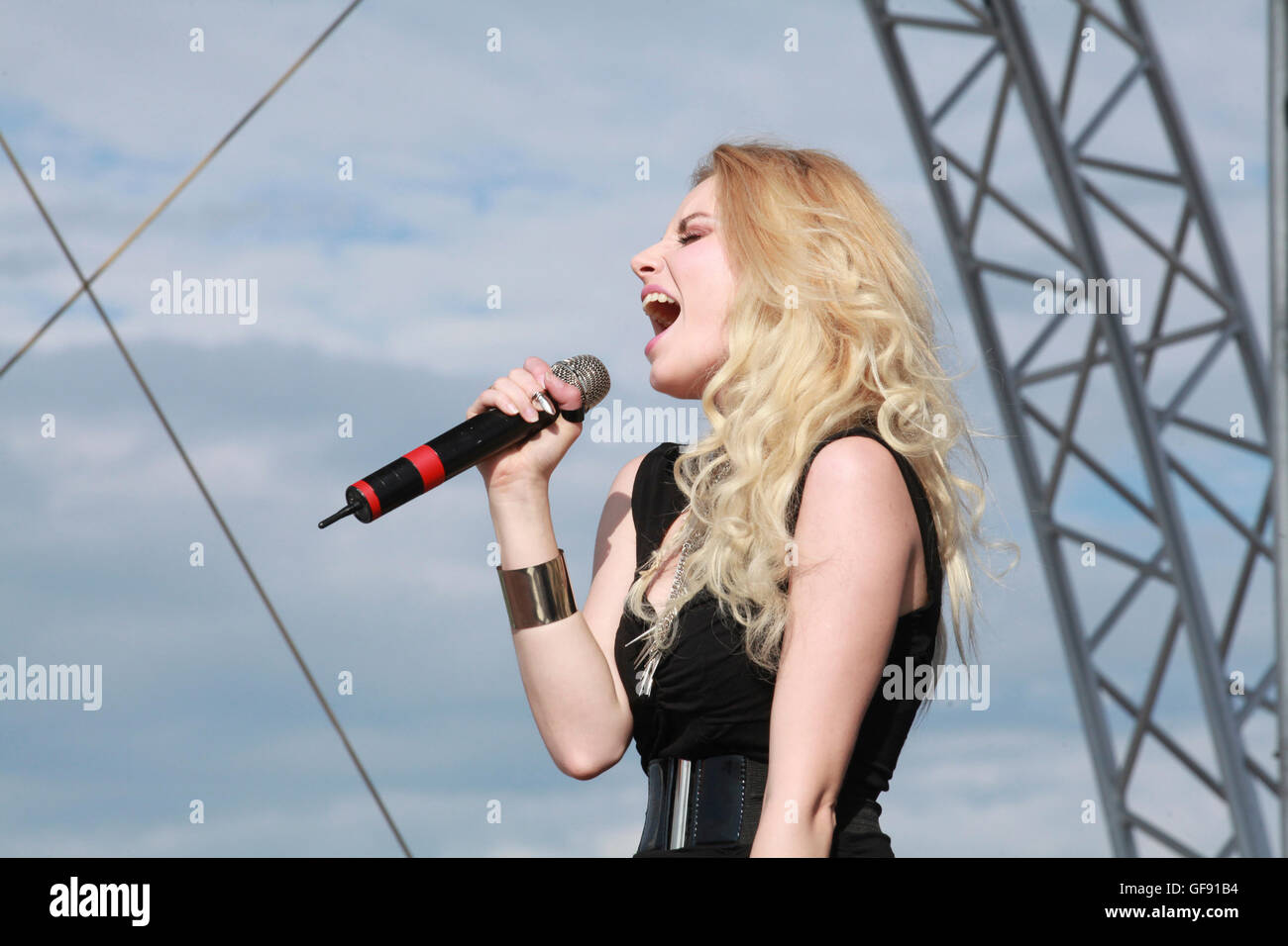 Ukrainian female singer Irina (Iryna, Ira) Vasylenko performs on stage ...