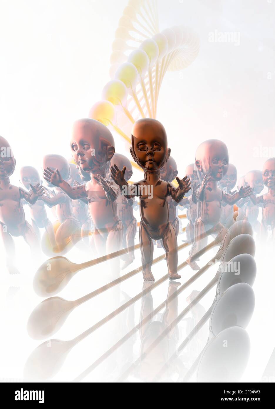 Cloning, conceptual illustration Stock Photo - Alamy