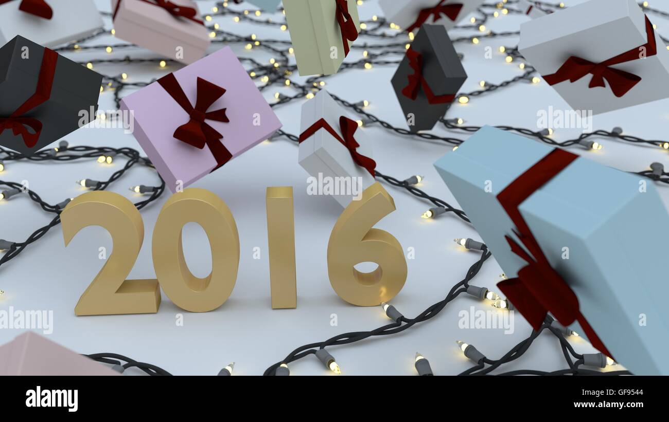 Falling wrapped gift boxes hi-res stock photography and images - Alamy