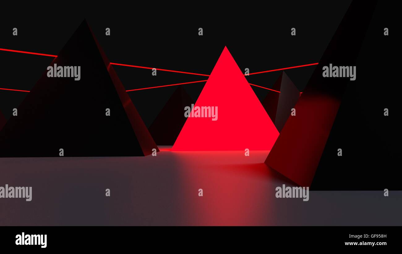 Red pyramid providing light Stock Photo - Alamy