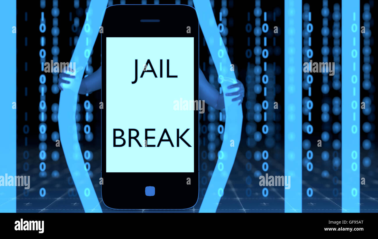 Phone breaking out of jail Stock Photo - Alamy