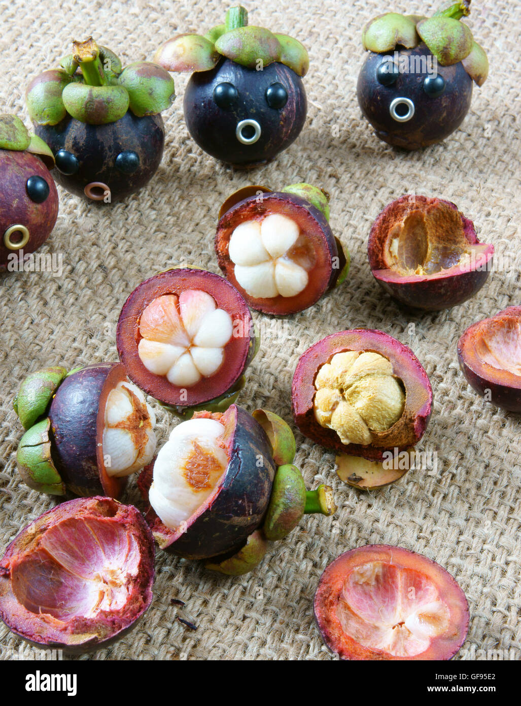Amazing background with funny idea, impersonation, mangosteen with ...
