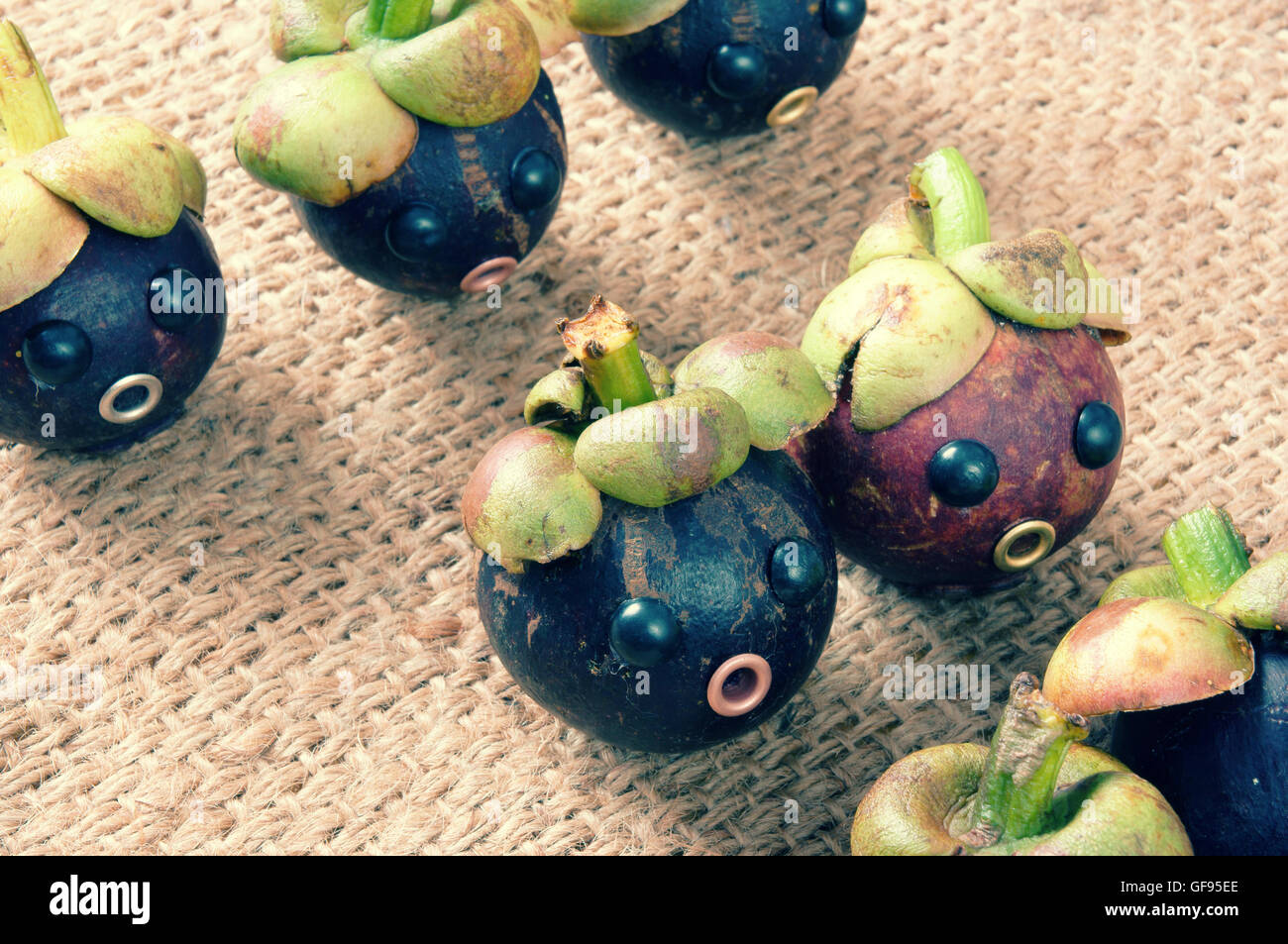 Amazing background with funny idea, impersonation, mangosteen with ...