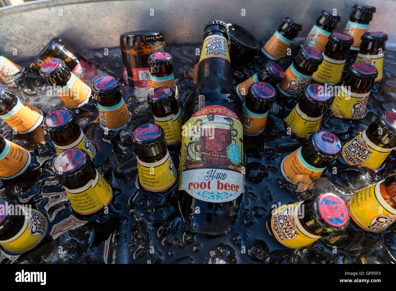 New York, NY USA - July 27, 2016: Coney Island Brewery beer on display ...