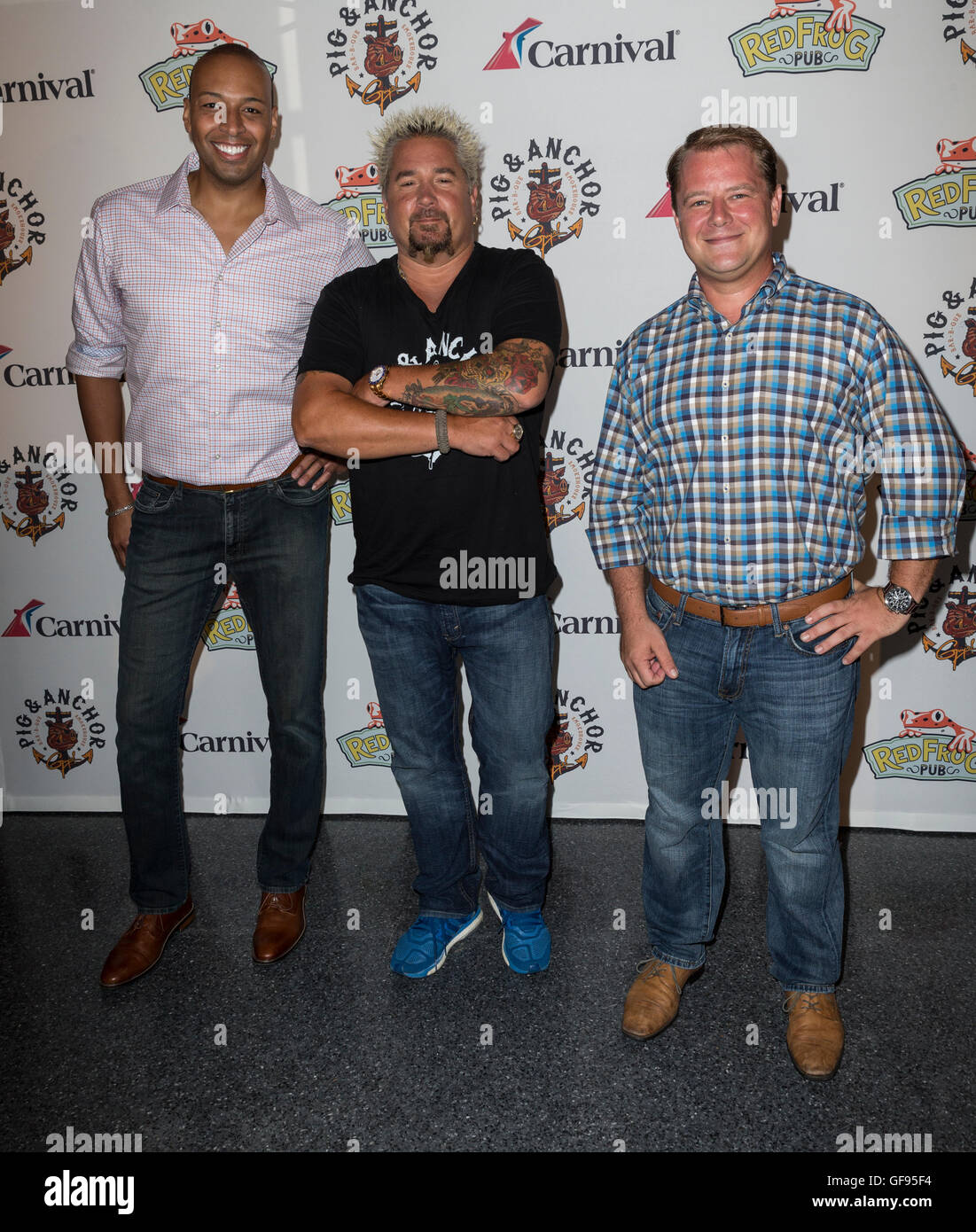 New York, NY USA - July 27, 2016: Malcolm Burn, Guy Fieri, Eddie Allen ...