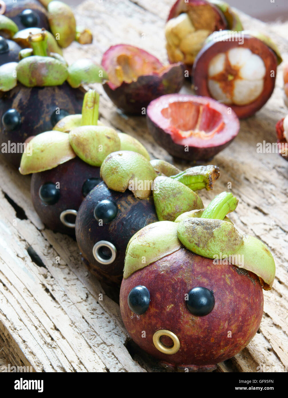 Amazing background with funny idea, impersonation, mangosteen with ...