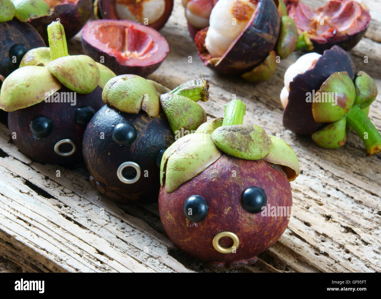 Amazing background with funny idea, impersonation, mangosteen with ...