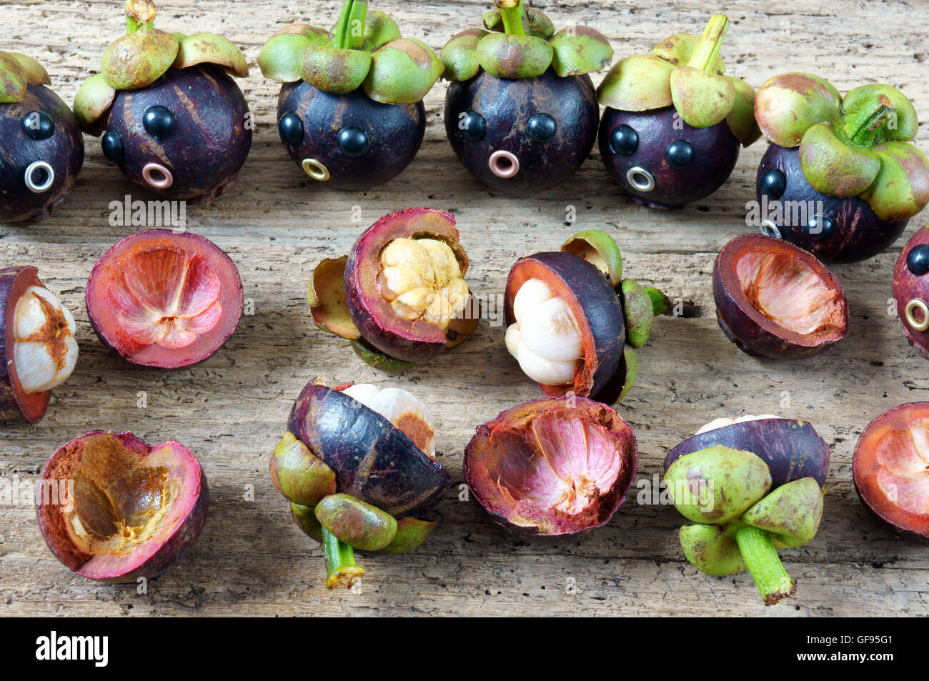 Amazing background with funny idea, impersonation, mangosteen with ...
