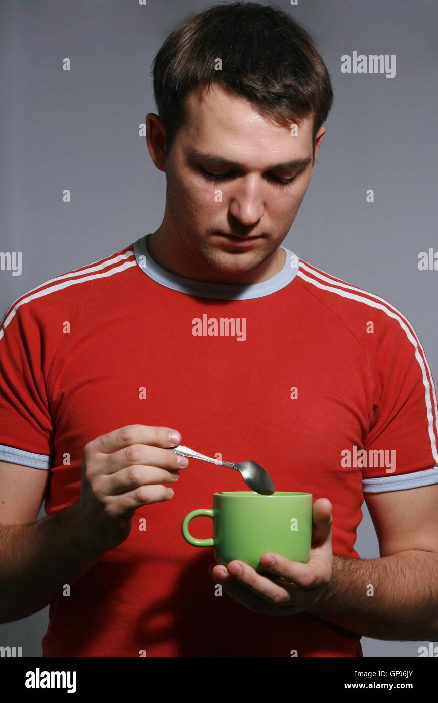 Handsome men drink tea Stock Photo - Alamy