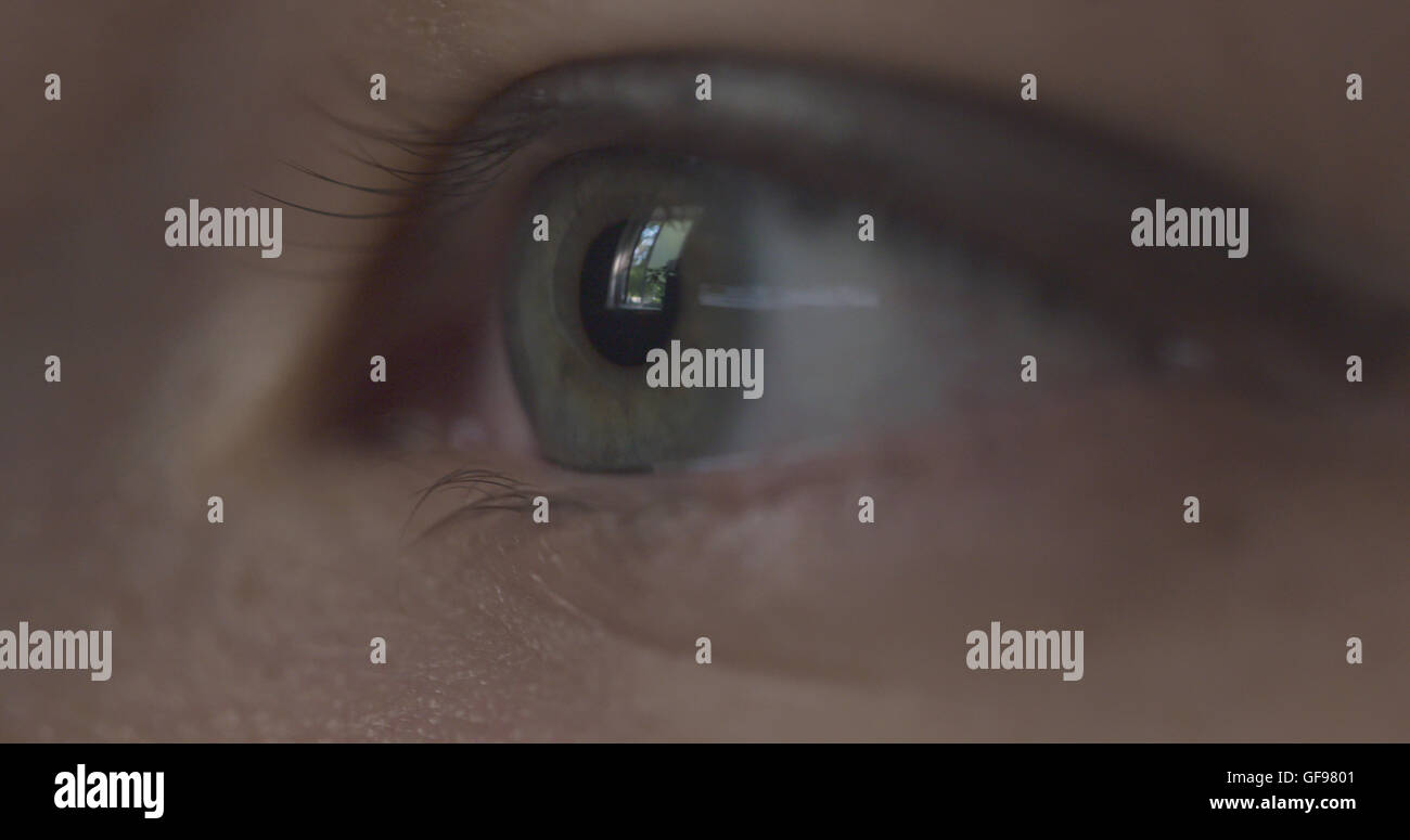 green teen girl eye closeup side view Stock Photo - Alamy