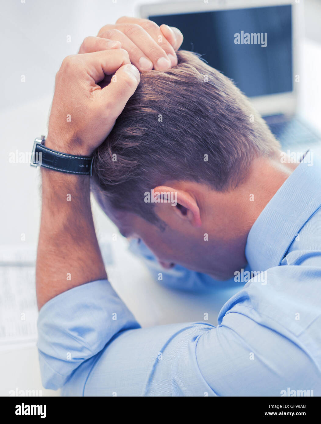 stressed businessman at work Stock Photo - Alamy