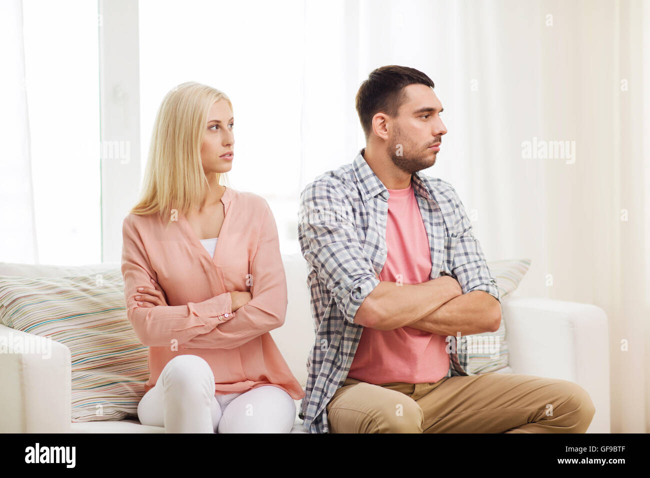 unhappy couple having argument at home Stock Photo - Alamy