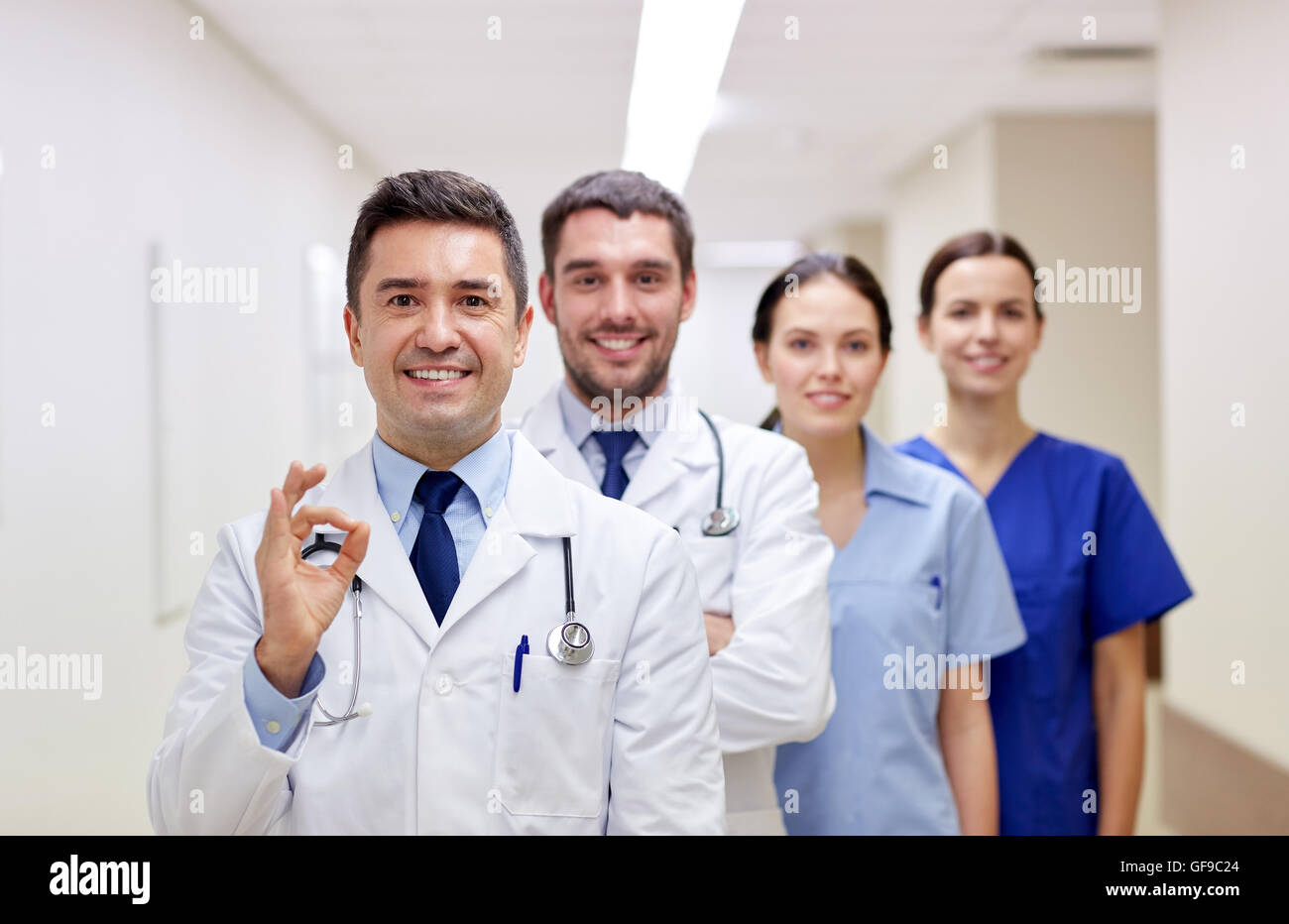 group of happy medics or doctors at hospital Stock Photo - Alamy