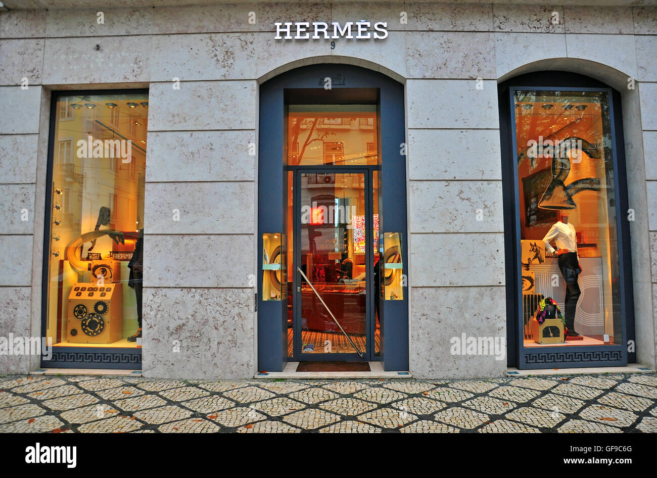 LISBON, PORTUGAL - DECEMBER 27: Hermes flagshop store in Lisbon ...