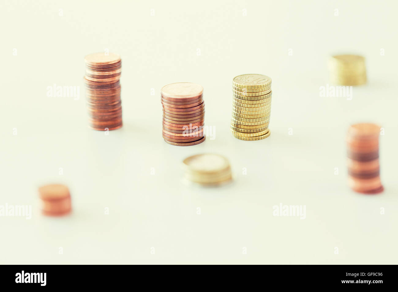 Cent coins euro chart hi-res stock photography and images - Alamy