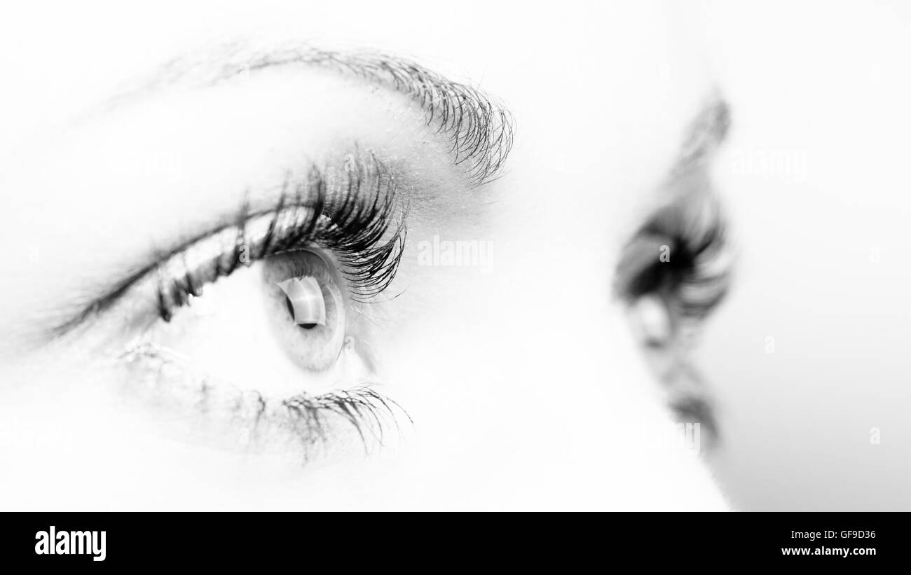 Hi key photograph of a womens eyes Stock Photo - Alamy
