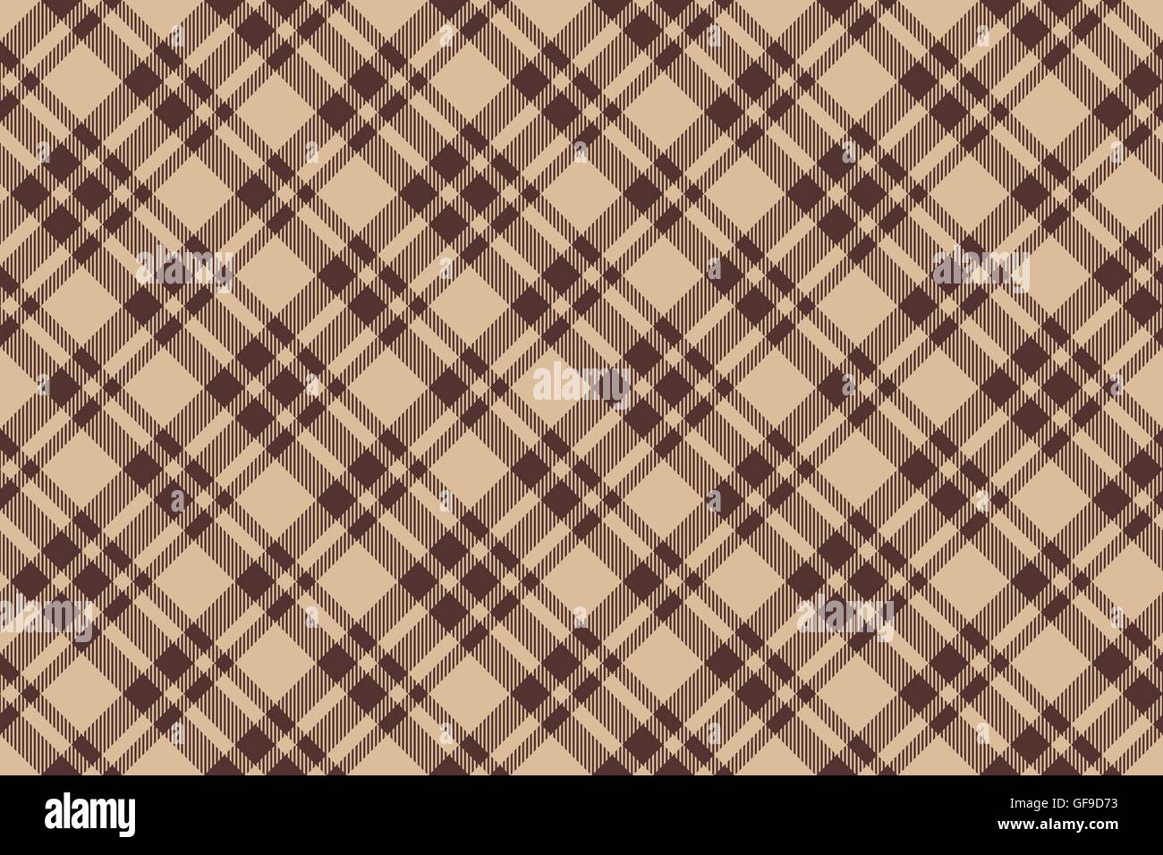 Beige brown diagonal check plaid seamless background. Vector ...