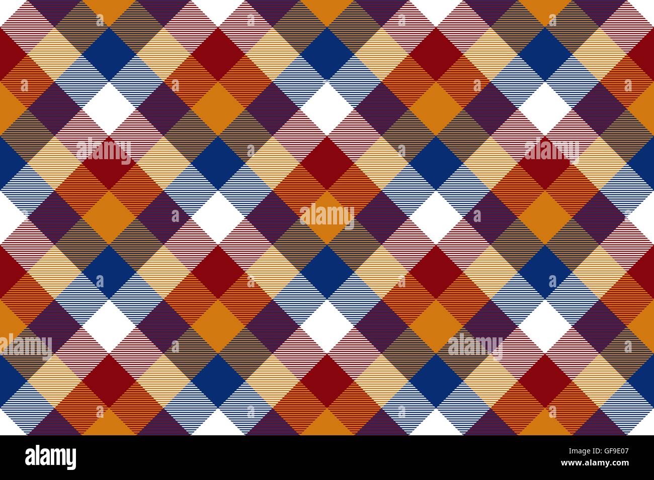 Colored diagonal check seamless fabric texture. Vector illustration ...