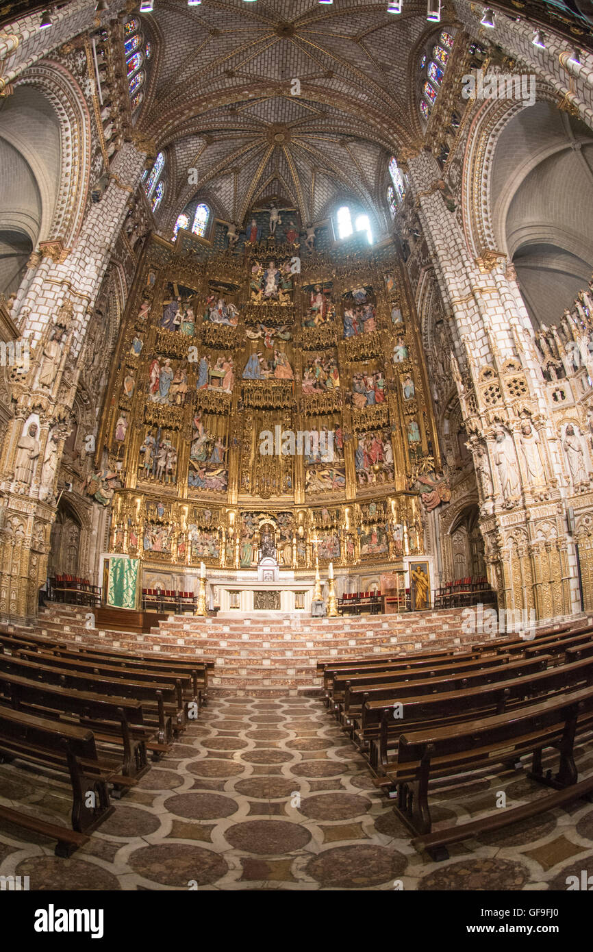 Interior of The Primate Cathedral of Saint Mary of Toledo, Spain Stock ...