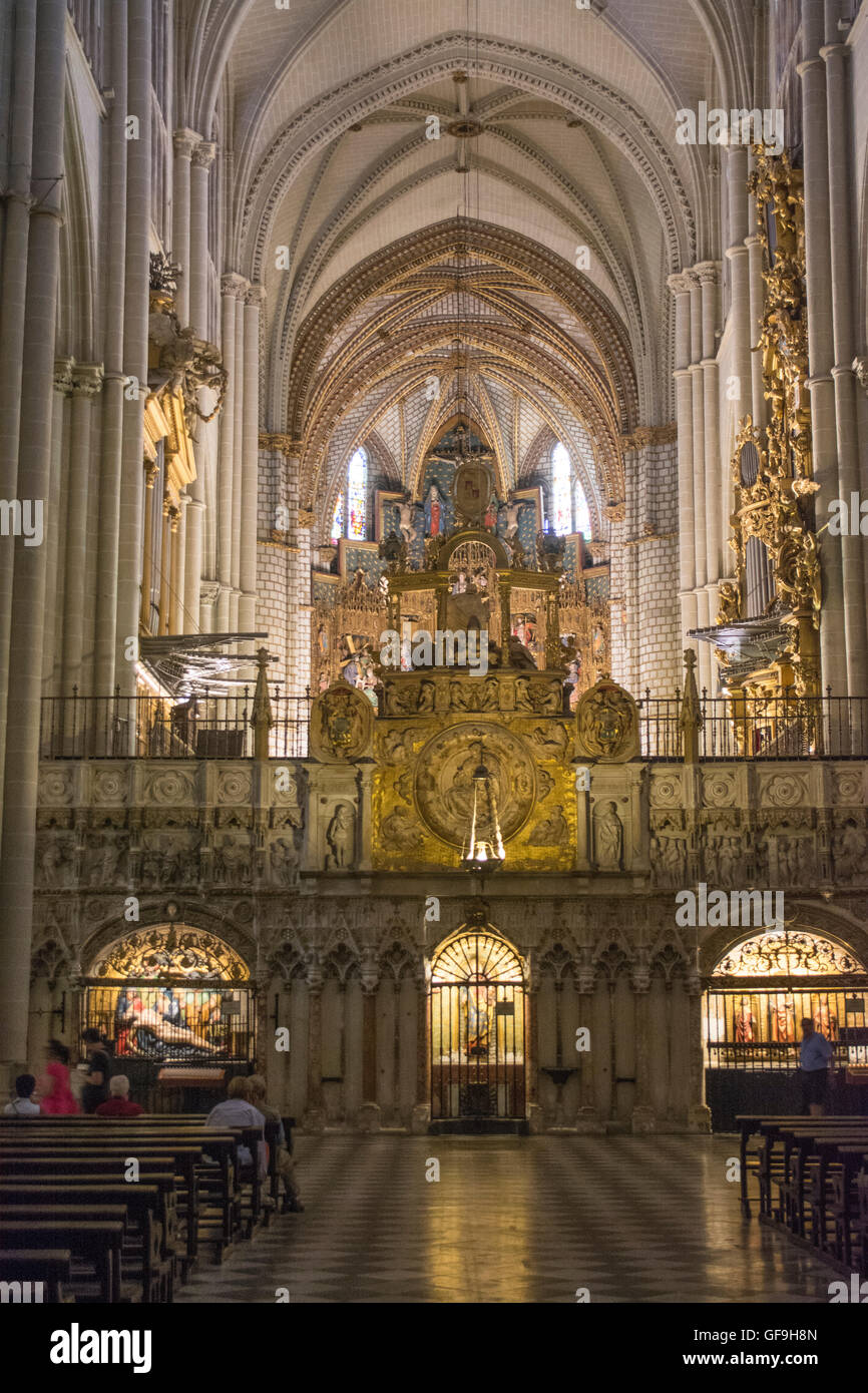 Interior of The Primate Cathedral of Saint Mary of Toledo, Spain Stock ...