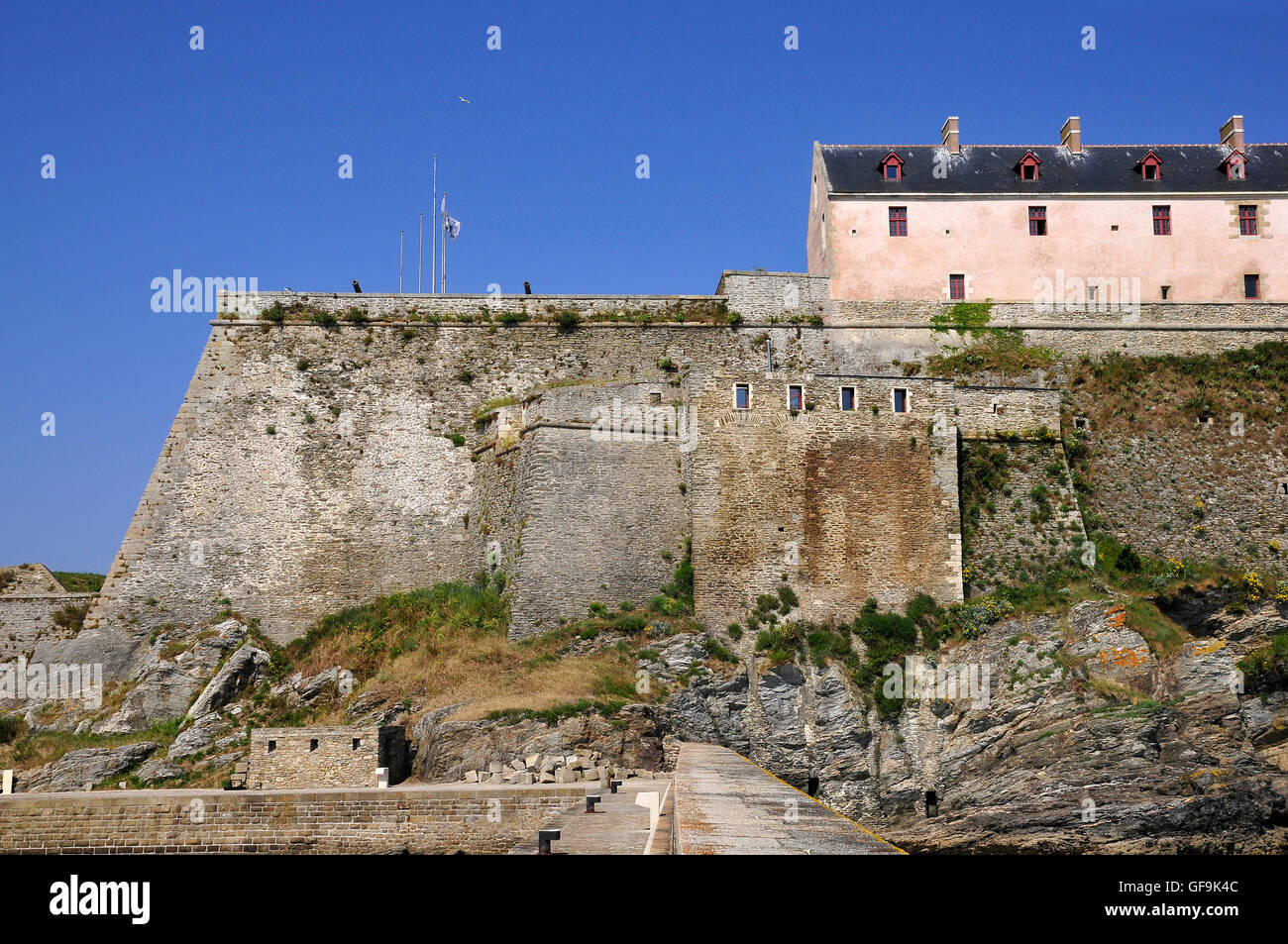 Citadel Vauban at Belle Ile ,viewed side sea, in the Morbihan ...