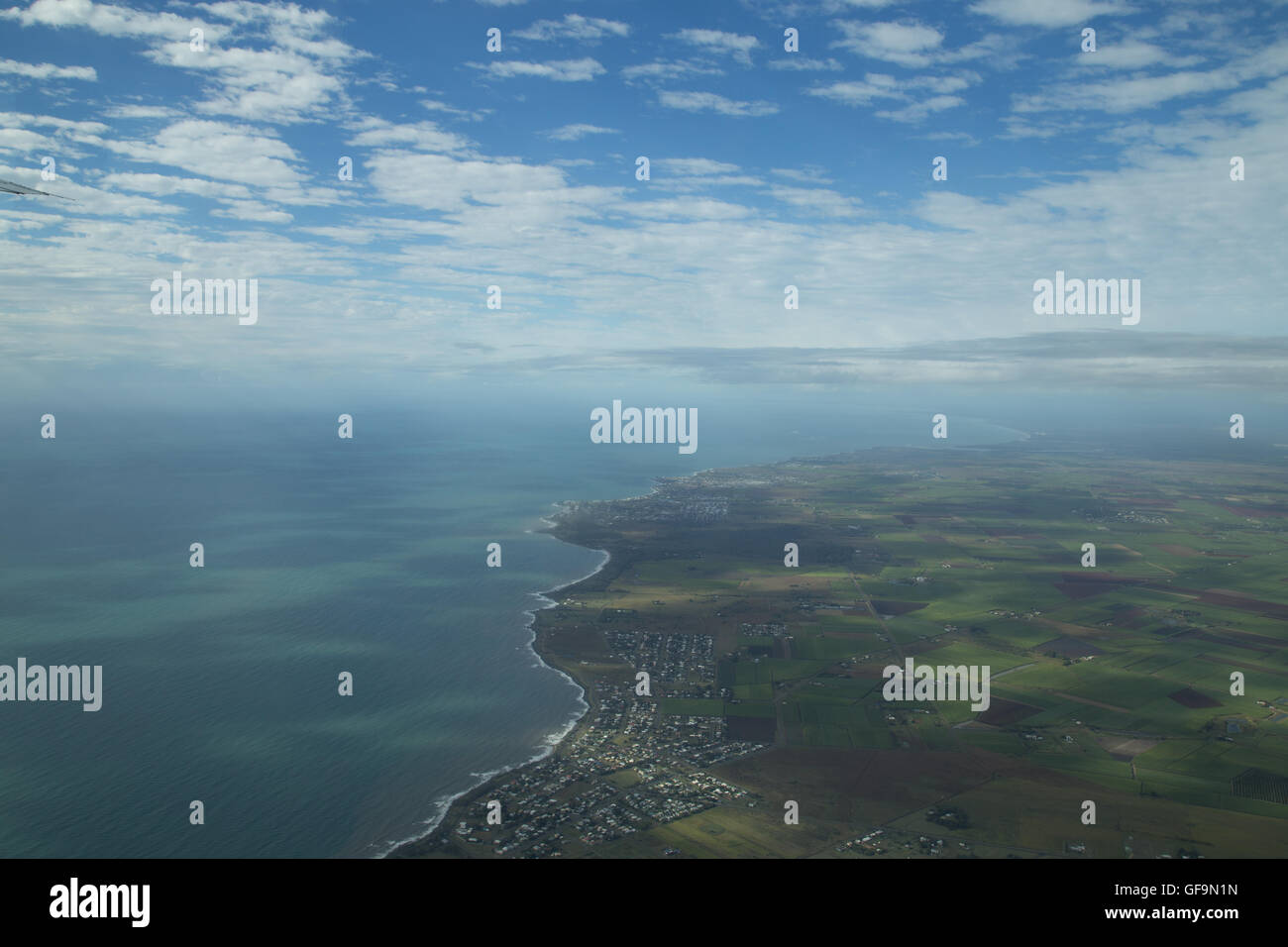 An Aerial view of the coastline close to Bundaberg, Australia Stock ...