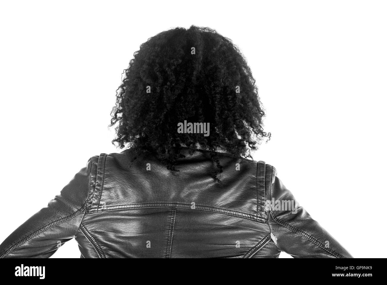 female model attractive woman on plein background with copy space rear ...