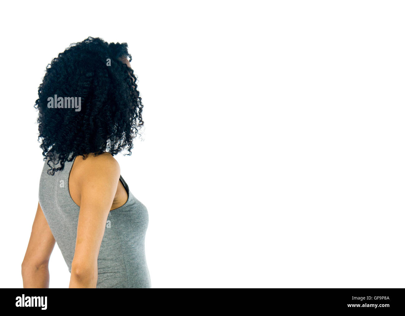 female model attractive woman on plein background with copy space ...