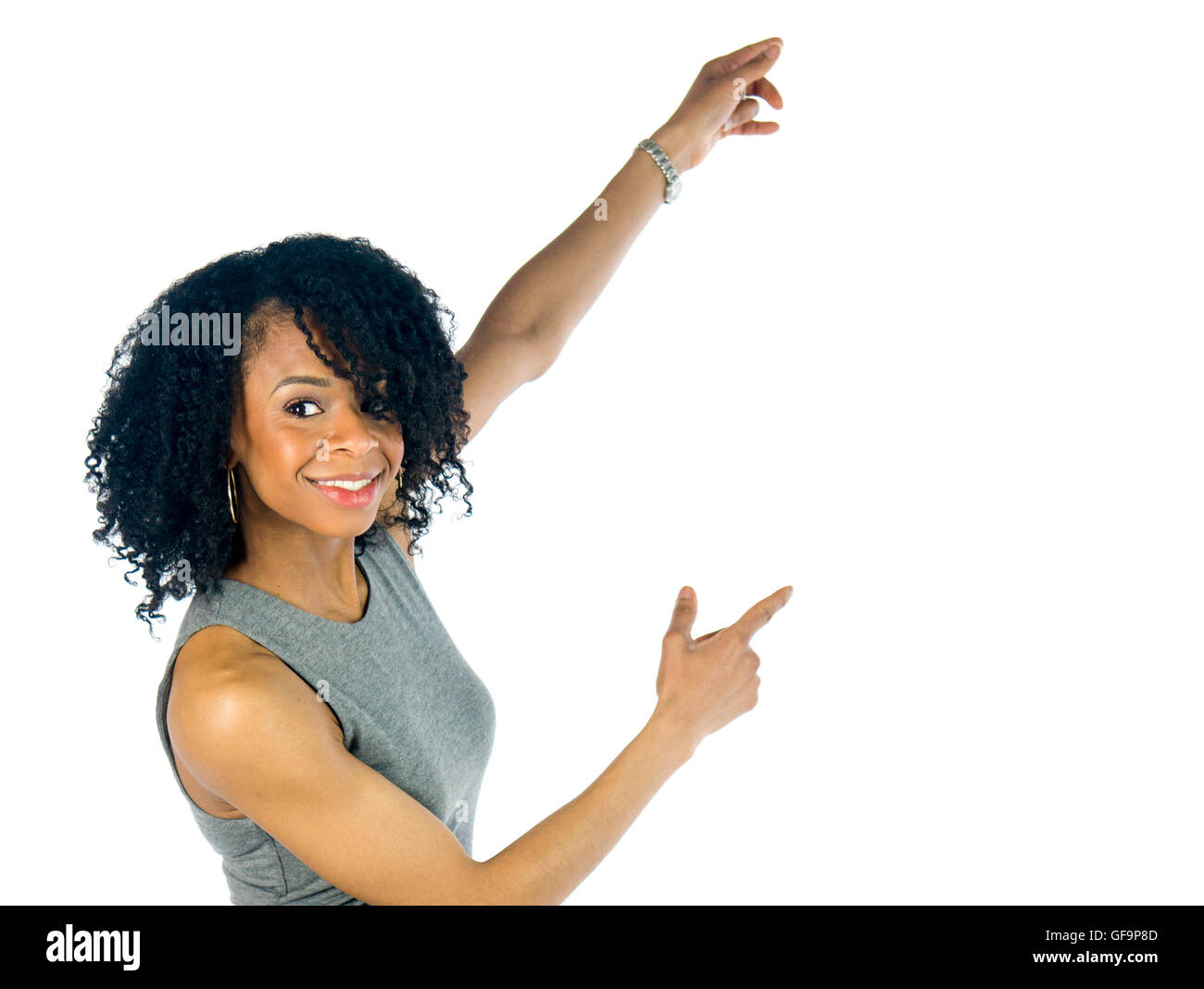 female model attractive woman on plein background with copy space ...