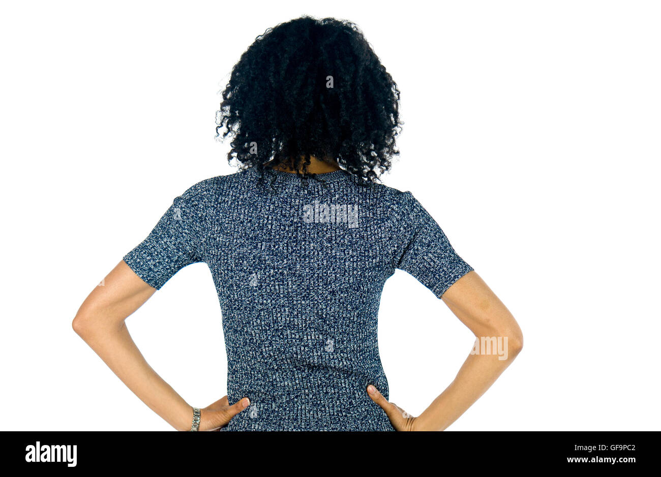 female model attractive woman on plein background with copy space rear ...