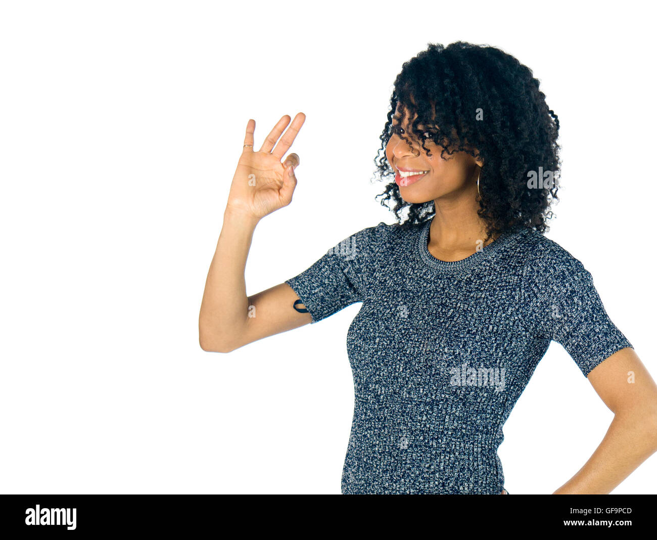 female model attractive woman on plein background with copy space ...