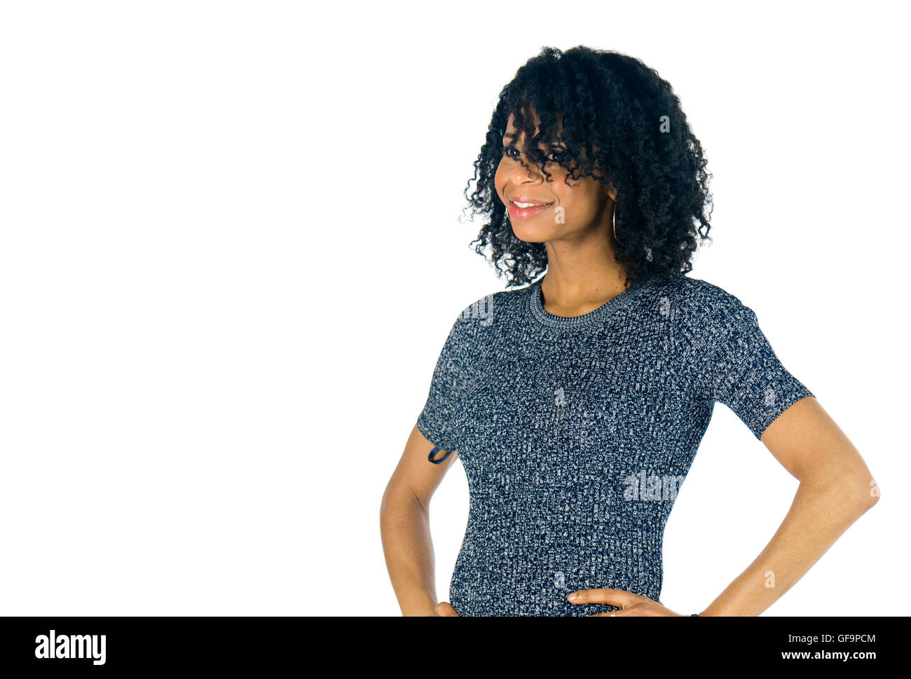 female model attractive woman on plein background with copy space ...