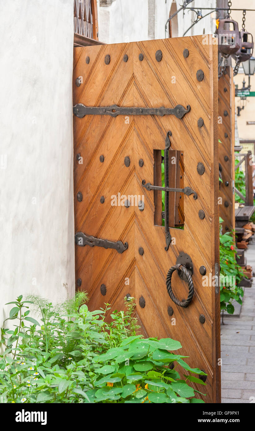 Medieval Door In Tallinn Stock Photo - Alamy