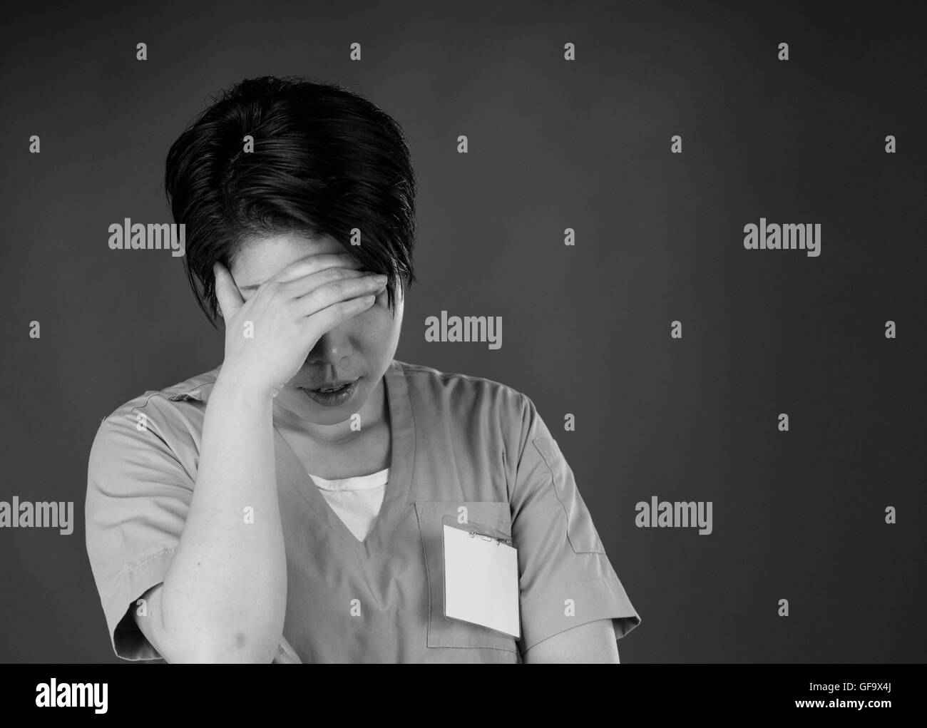 Shame woman face Black and White Stock Photos & Images - Alamy