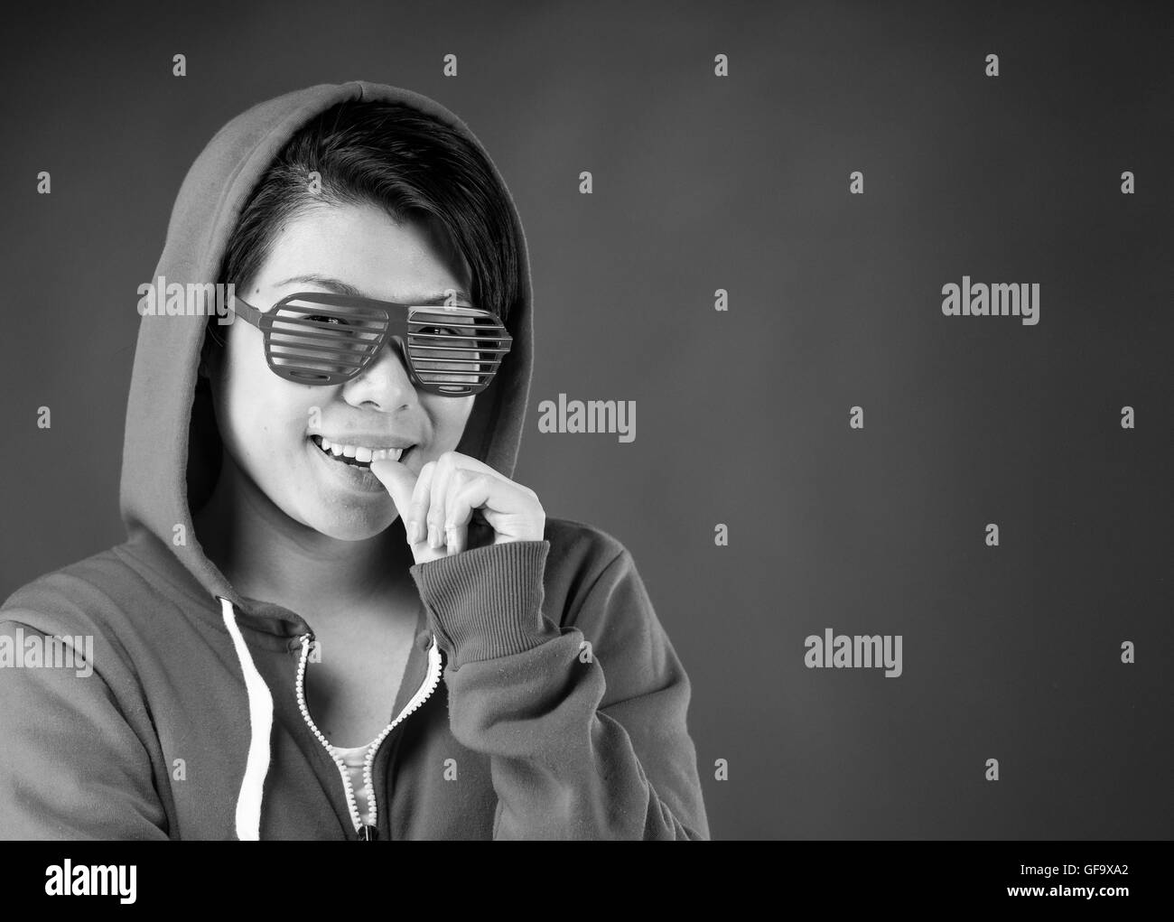 female model attractive woman on plain background with copy space ...