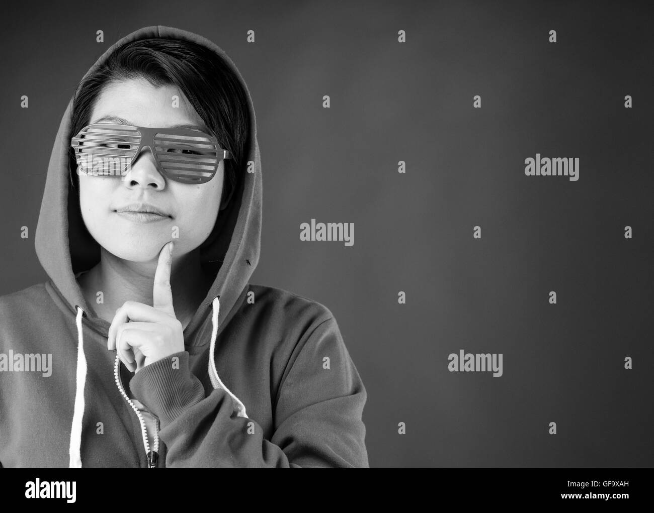 female model attractive woman on plain background with copy space ...