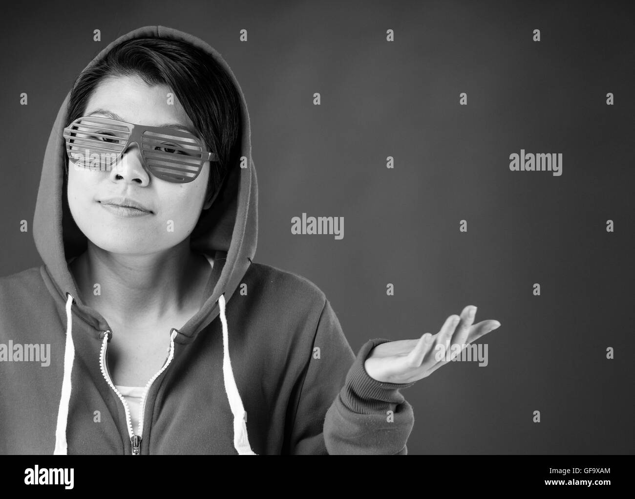 female model attractive woman on plain background with copy space ...