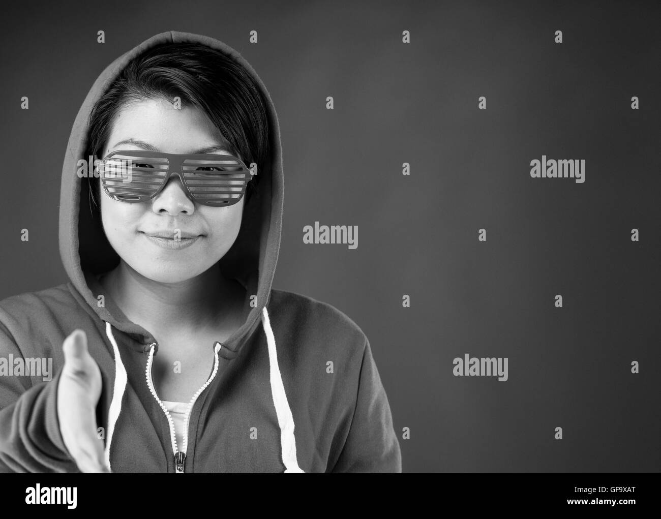 female model attractive woman on plain background with copy space ...